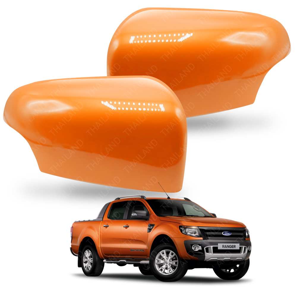Wing Side Mirror Cover Orange Trim For Ford Ranger Wildtrak Xlt 2012 ...