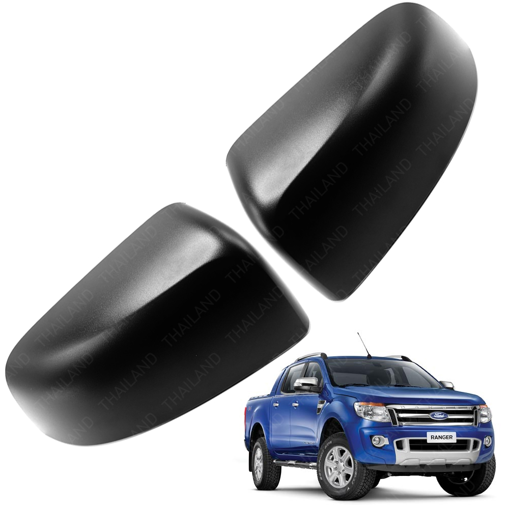 Pair Wing Side Mirror Cover Matte Black Genuine For Ford Ranger T6 2015 ...