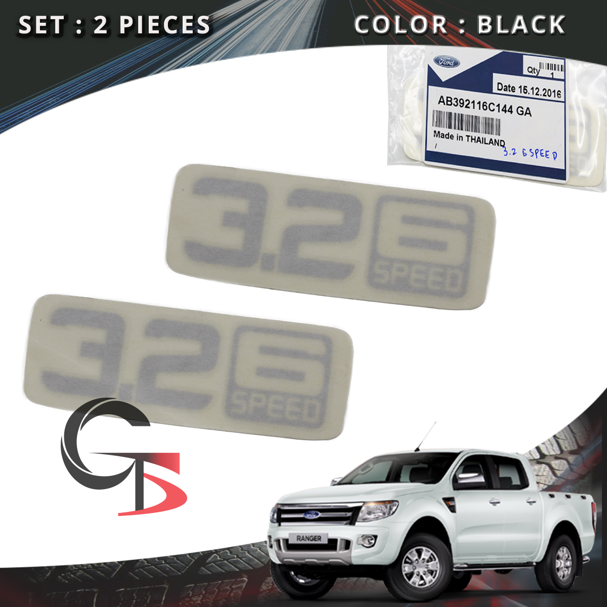 Decals/Emblems/Licence Frames 2.2 6 Speed Pair Sticker Decal Fit Ford ...