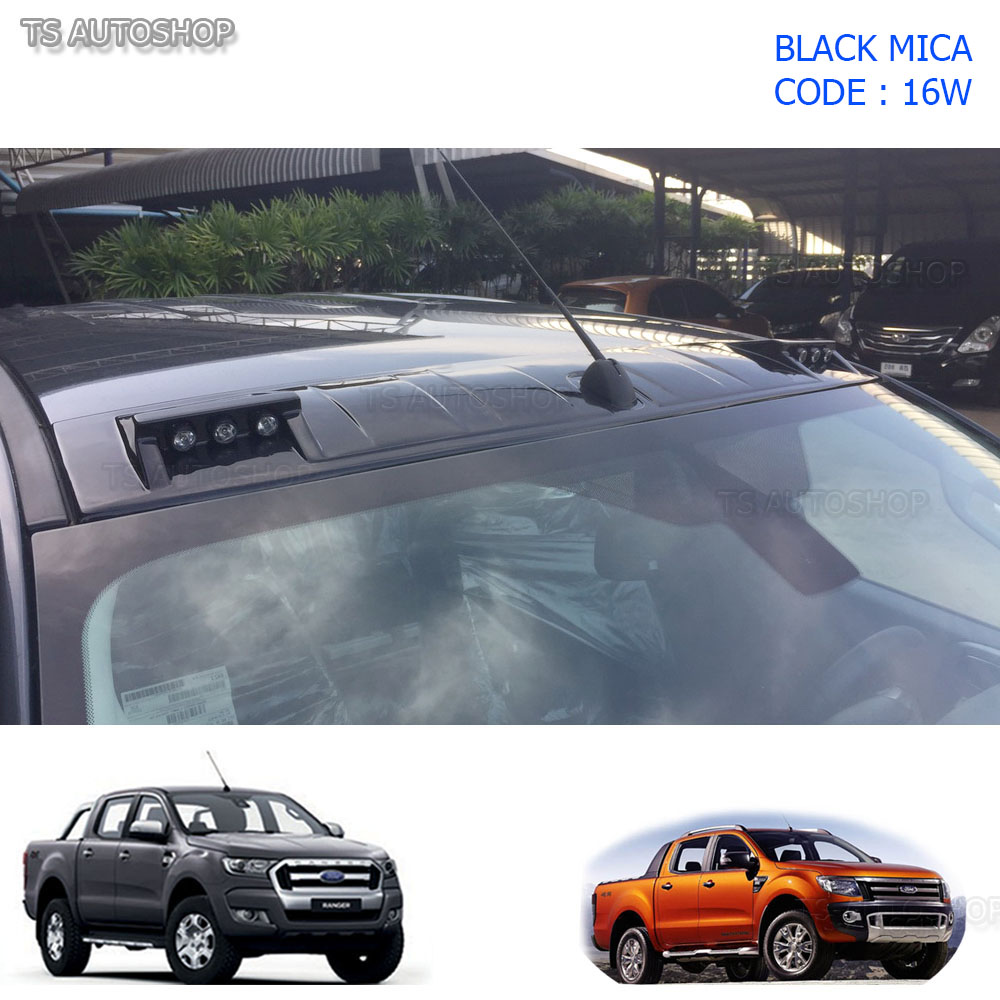 Black Gloss Led Front Roof Spoiler Cover For Ford Ranger Pickup Truck ...