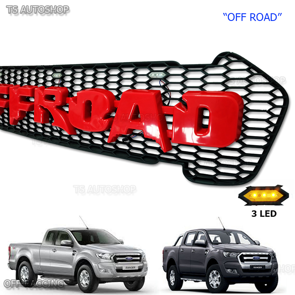 LED Red Grille Grill Fit Ford Ranger PX2 FX4 MK2 Raptor Off Road 2015 ...