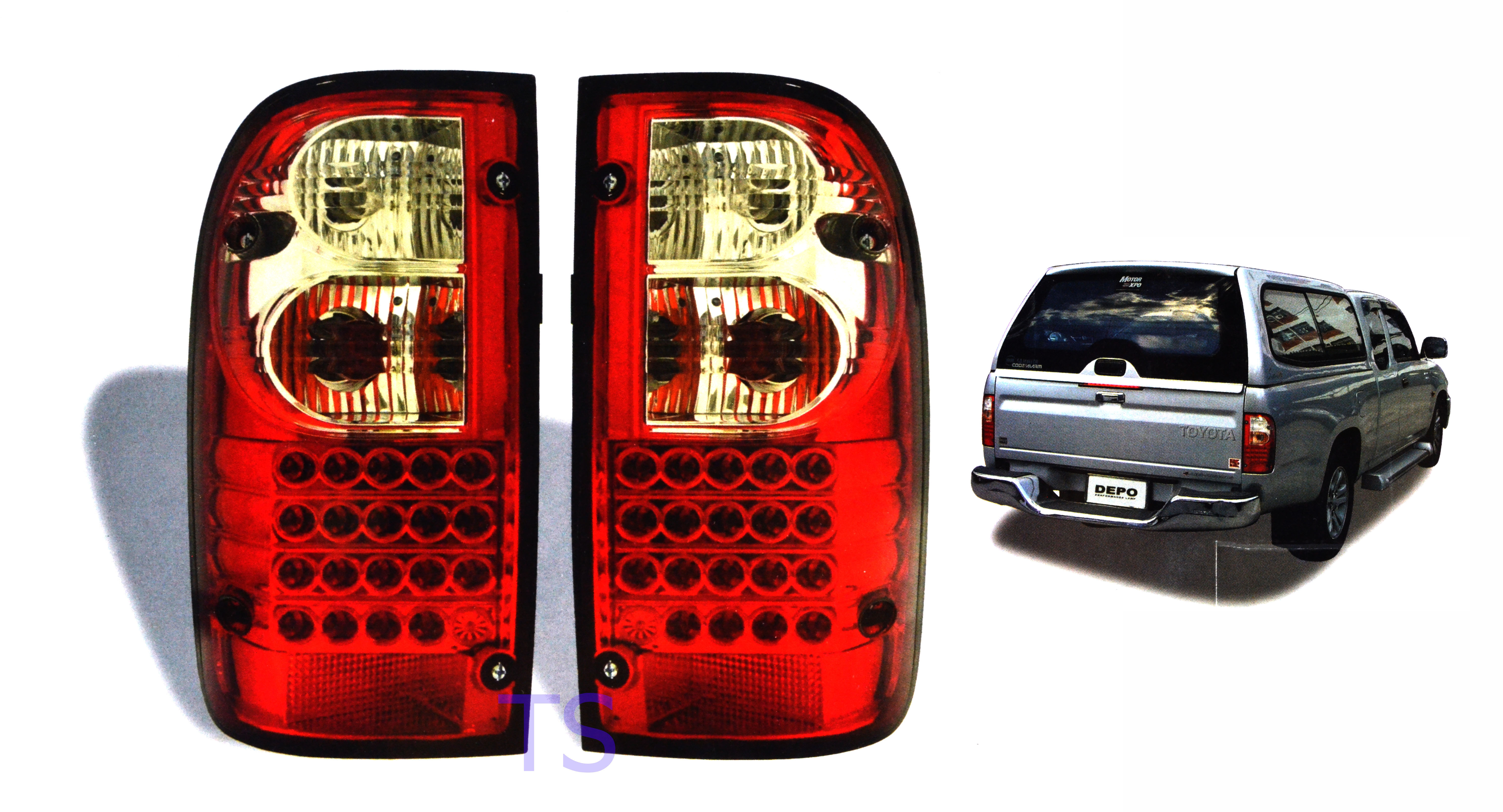 RED LENS LED LH+RH REAR BACK TAIL LAMP LIGHT FOR TOYOTA HILUX MK4 MK ...