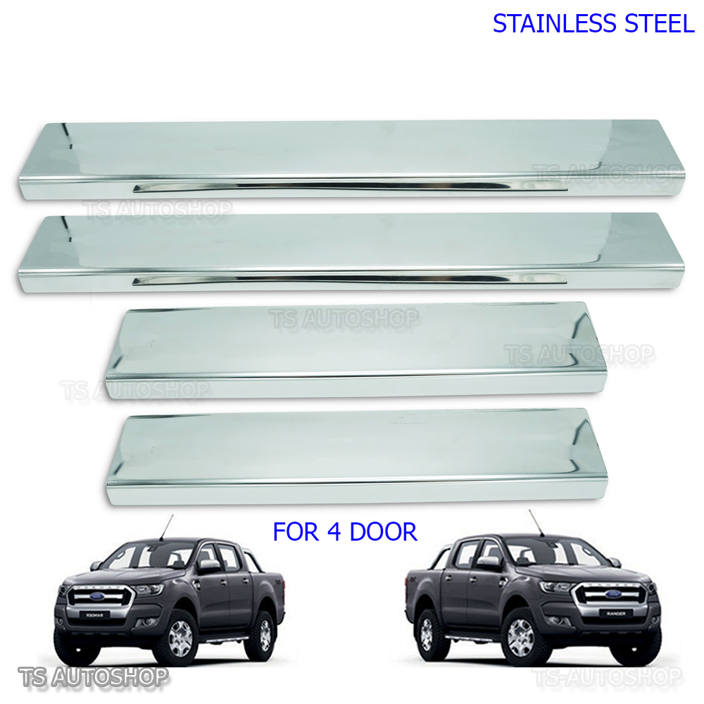 Stainless Scuff Plates Sills 4 Door Fits Ford Ranger Mk1 Mk2 Wildtrak ...